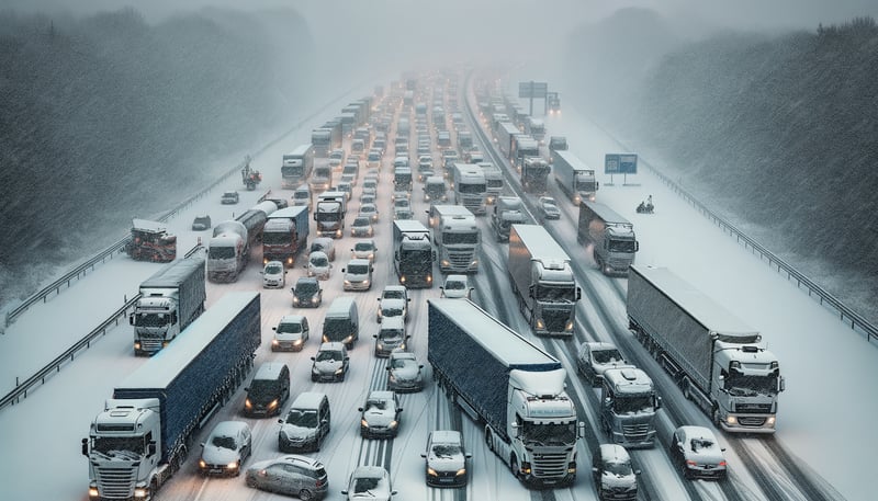 Winterliches Verkehrschaos: Schneefall sorgt für Stillstand auf ... Winterliches Verkehrschaos: Schneefall sorgt für Stillstand auf ...